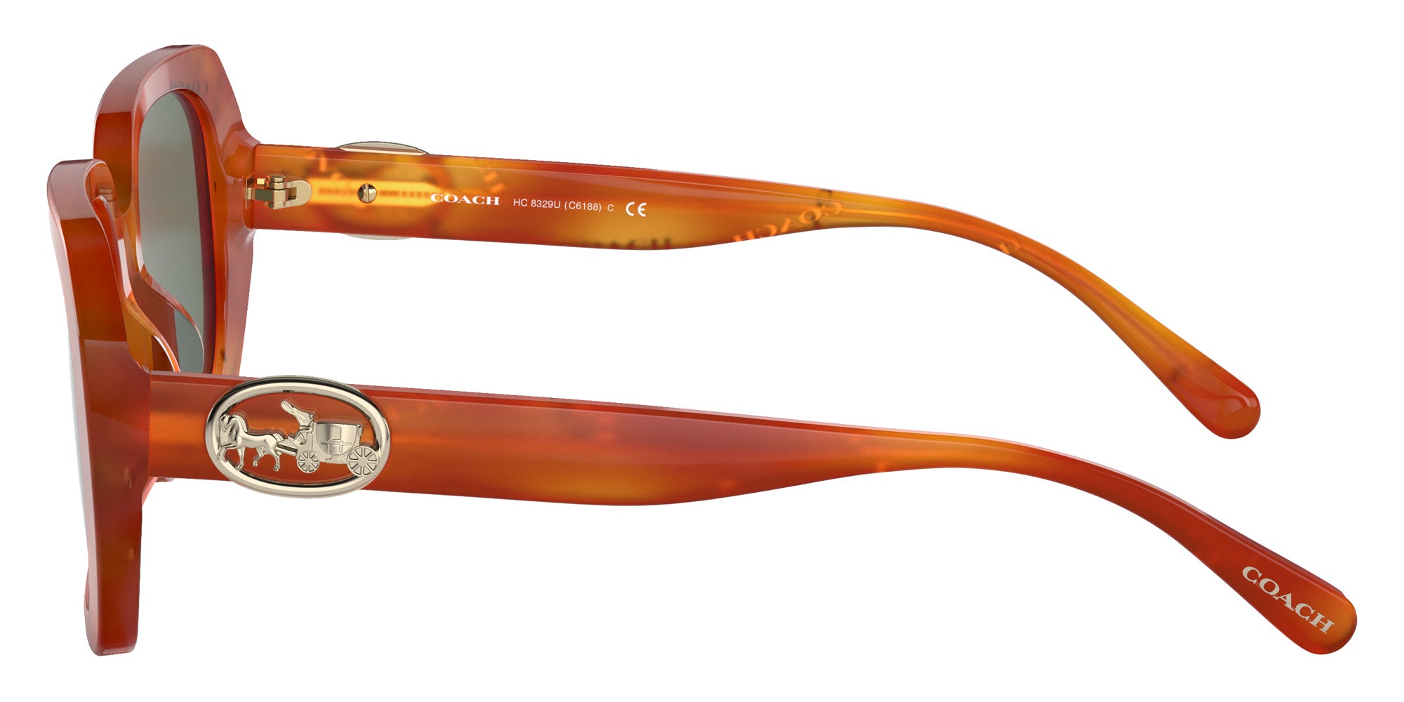 Coach HC8329U C6188 Square Sunglasses | EyeOns.com